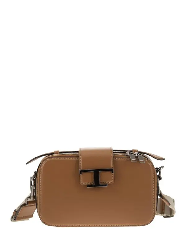 TOD'S Leather Mini Camera Bag With T Timeless Accessory - Brown
