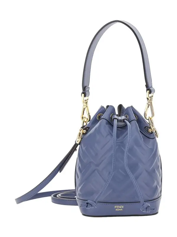 Fendi Mon Tresor' Mini Handbag With Adjustable And Removable Shoulder Strap And All-over Embossed Ff Motif In Leather - Multicolor