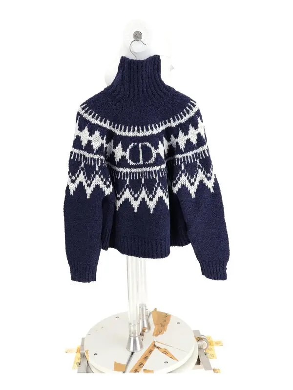 Dior Fi-fair Isle Knit Sweater - Blue