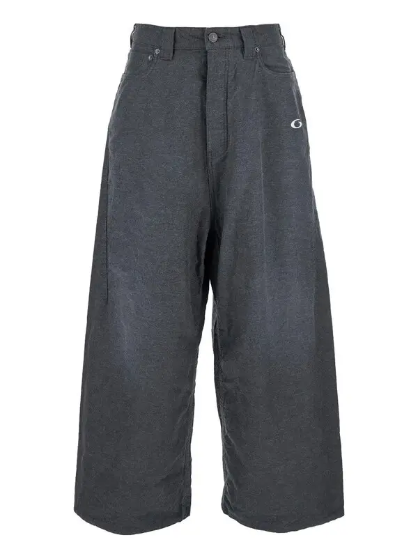 Balenciaga Cotton Oversize Logo Detail Pants - Multicolor