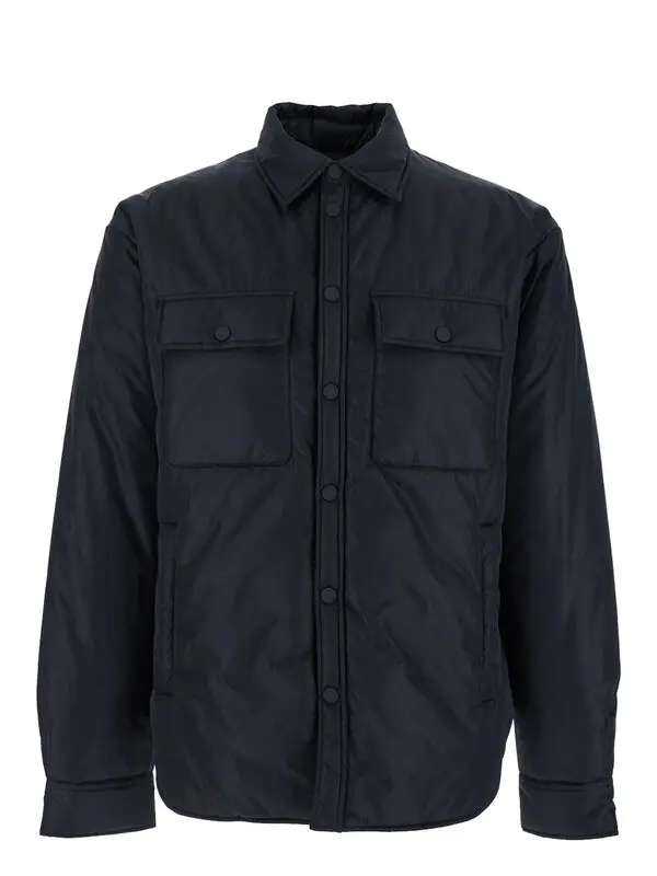 Dsquared2 Black Jacket With Classic Collar And Logo Print On The Rear In Tech Fabric - Multicolor