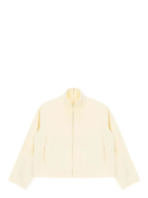 Carven Cropped Zip-up Jacket With High Neck - Cream