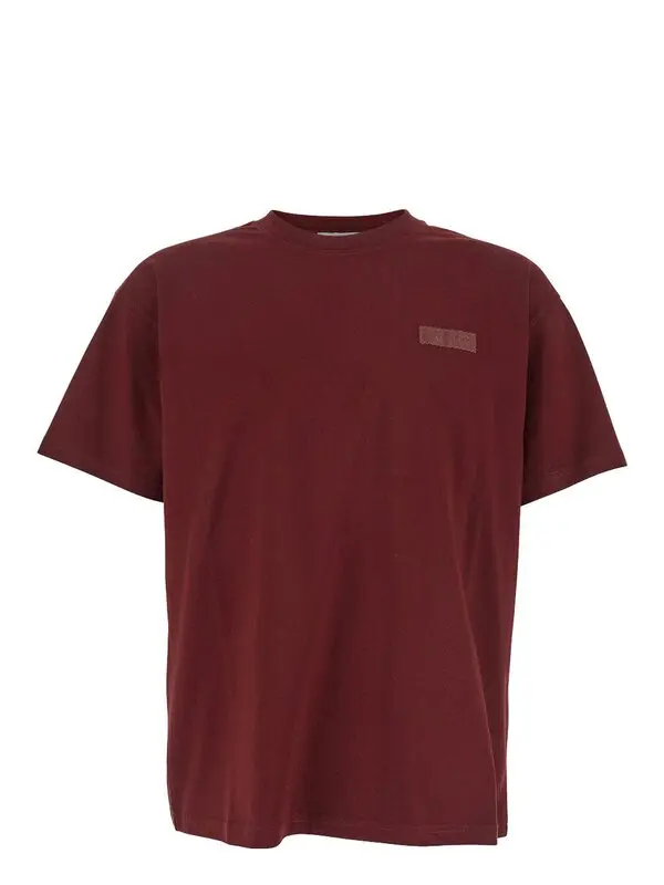 Givenchy Bordeaux T-shirt With Logo Patch On Chest For - Multicolor