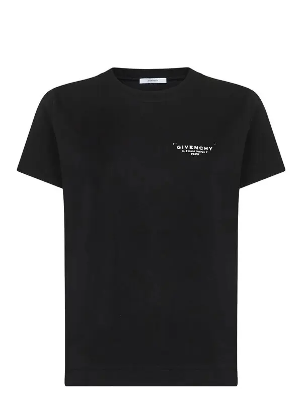 Givenchy Regular Fit Cotton T-shirt With Back Print - Black