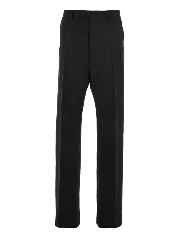 Rick Owens Black Wool Tailored Trousers - Multicolor
