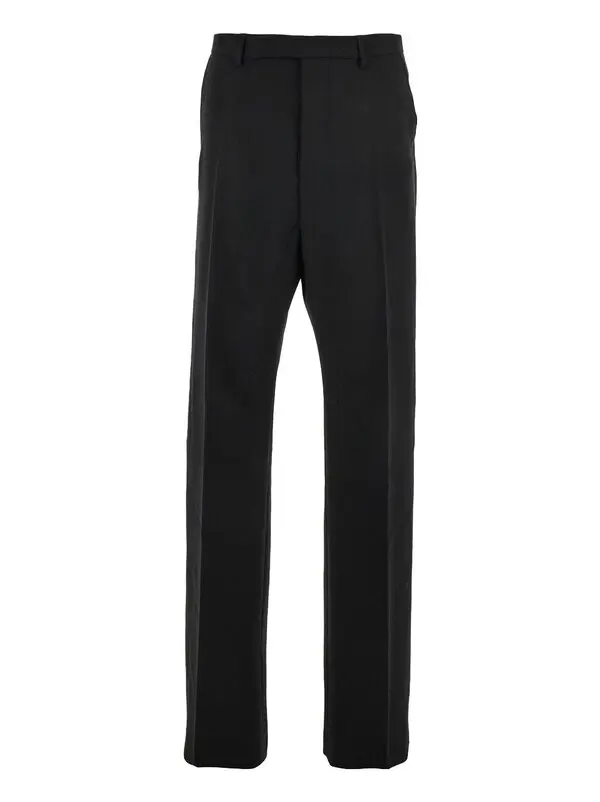 Rick Owens Black Wool Tailored Trousers - Multicolor