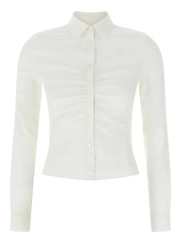 Balenciaga Cotton Shirt With Ruching - White