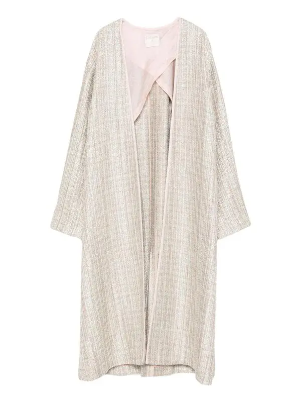 FORTE_FORTE Long Sleeve Open Front Coat - Cream