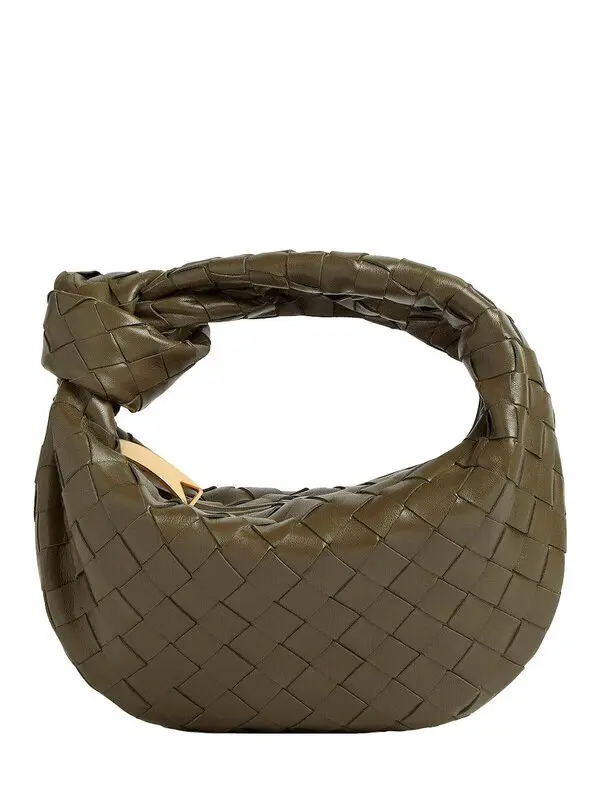 Bottega Veneta Jodie Mini Handbag With Knot Detail In Leather - Green