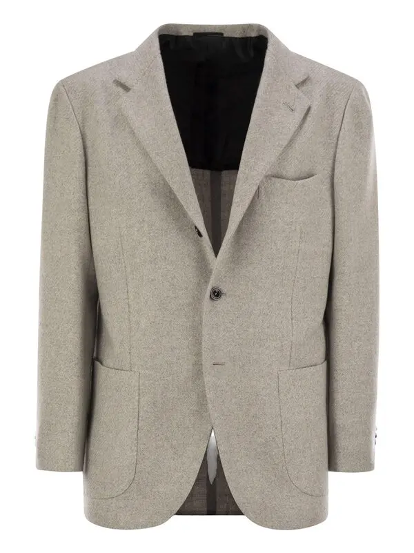 Kiton Single-breasted Cashmere Jacket - Multicolor