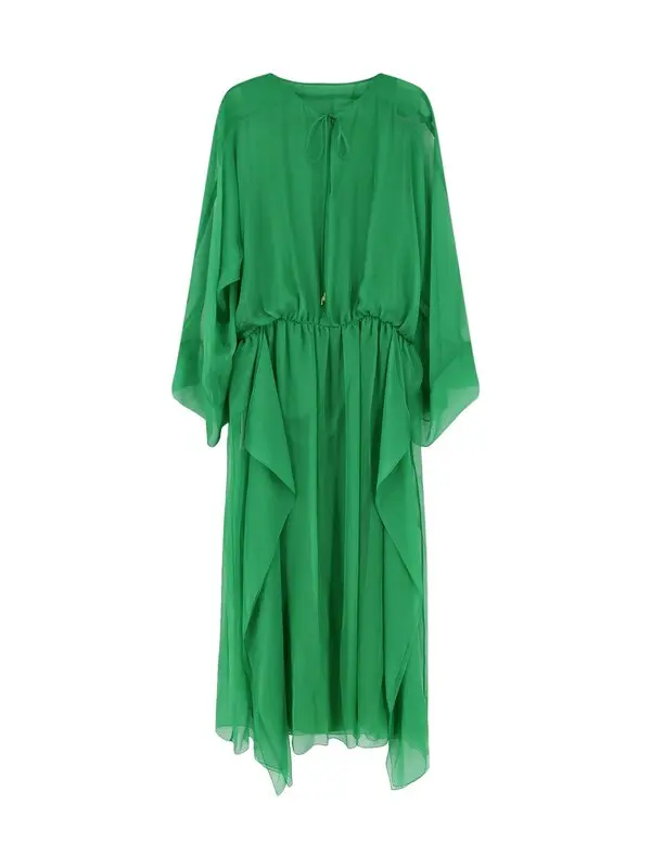 Alberta Ferretti Silk Long Dress - Green