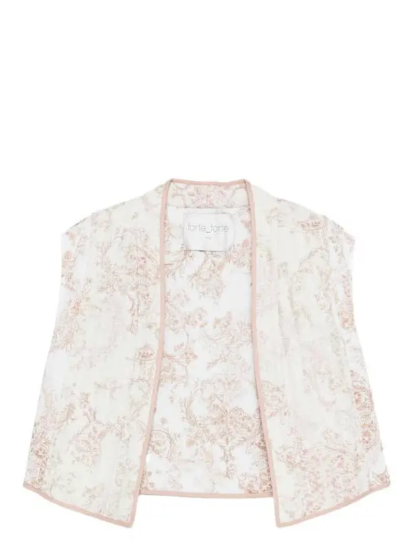 FORTE_FORTE Sleeveless Floral Print Vest - White