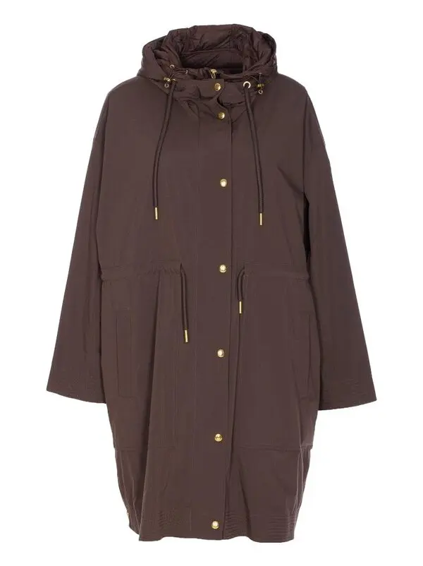 Moncler Quilted Long Parka - Brown