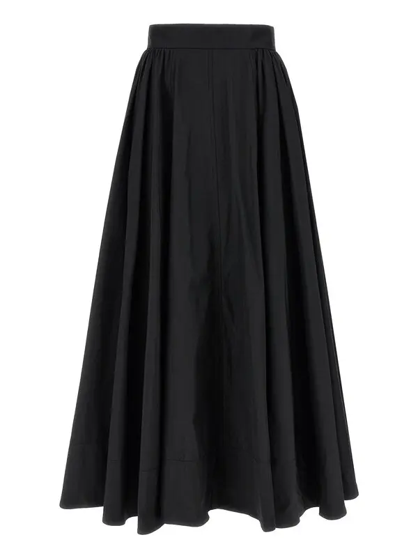 Andamane Long Cotton Taffeta Skirt - Black