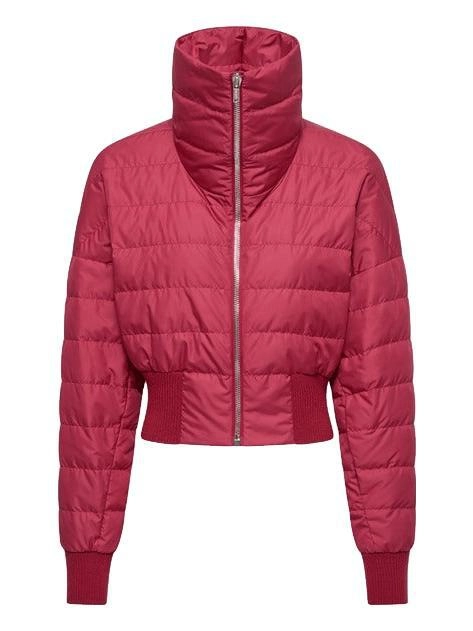 Moncler Quilted Down Zip-up Funnel Neck Jacket - Red