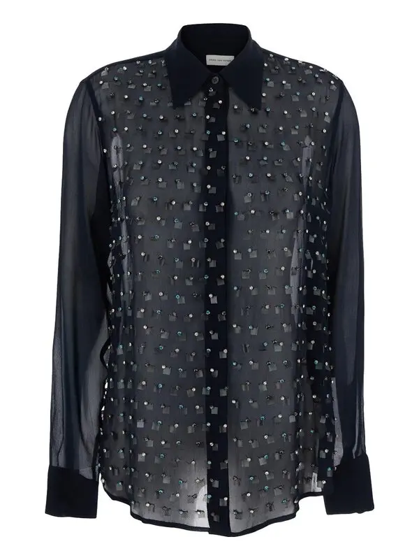 Dries Van Noten Embellished Viscose Shirt - Multicolor