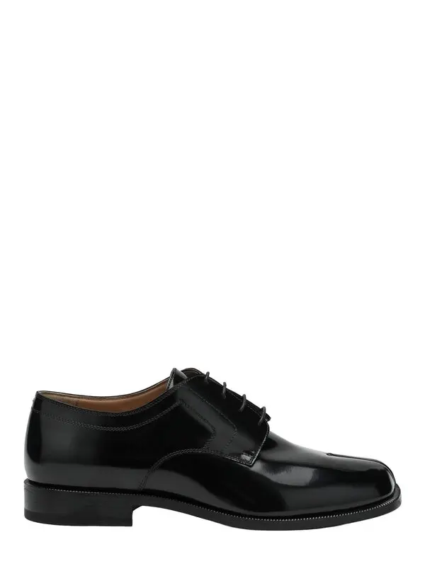 MAISON MARGIELA Tabi Lace-up Shoes In Polished Calfskin - Black
