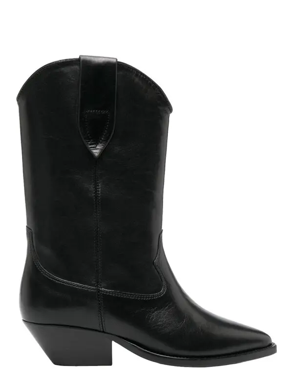 Isabel Marant Étoile Duerto Leather Cowboy Boots - Black