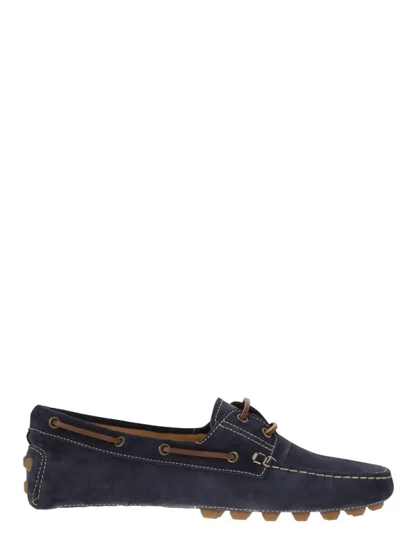 TOD'S Rubber Bubble Suede Boat Shoe - Blue