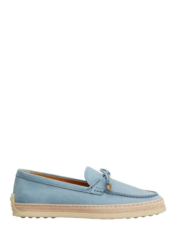 TOD'S Suede Braided Trim Loafers - Multicolor