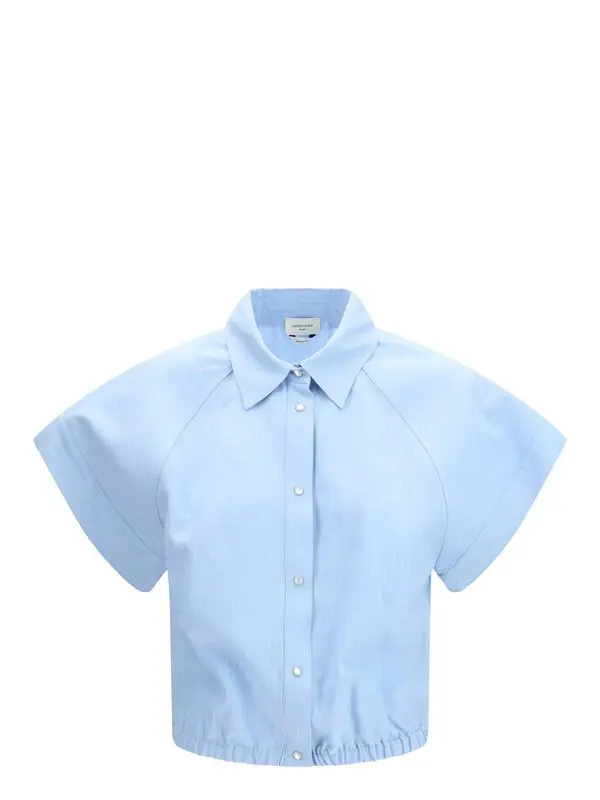 Jacob Cohen Short-sleeve Striped Viscose And Linen Canvas Shirt - Blue