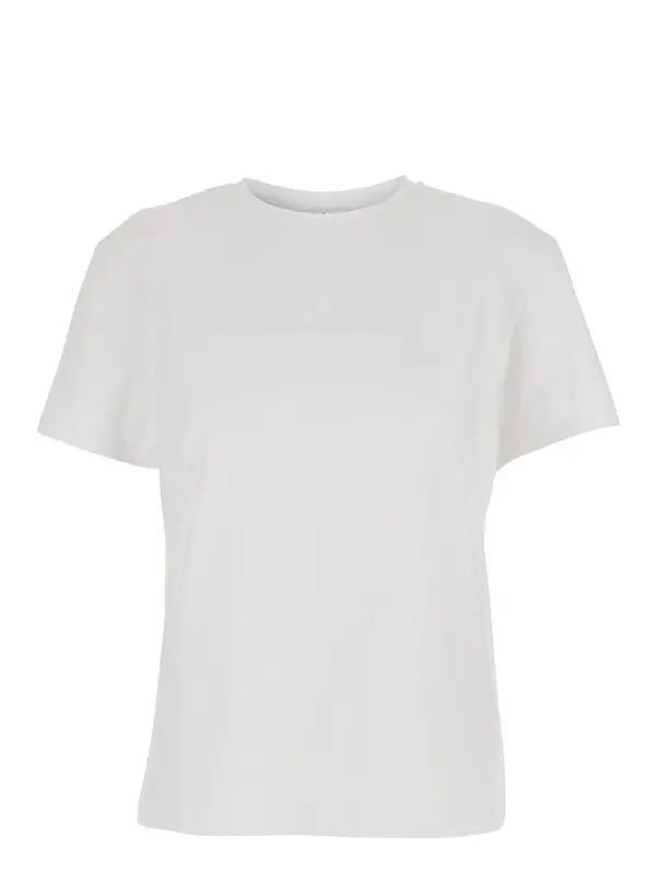Acne Studios Crewneck T-shirt With Tonal Logo Patch - White