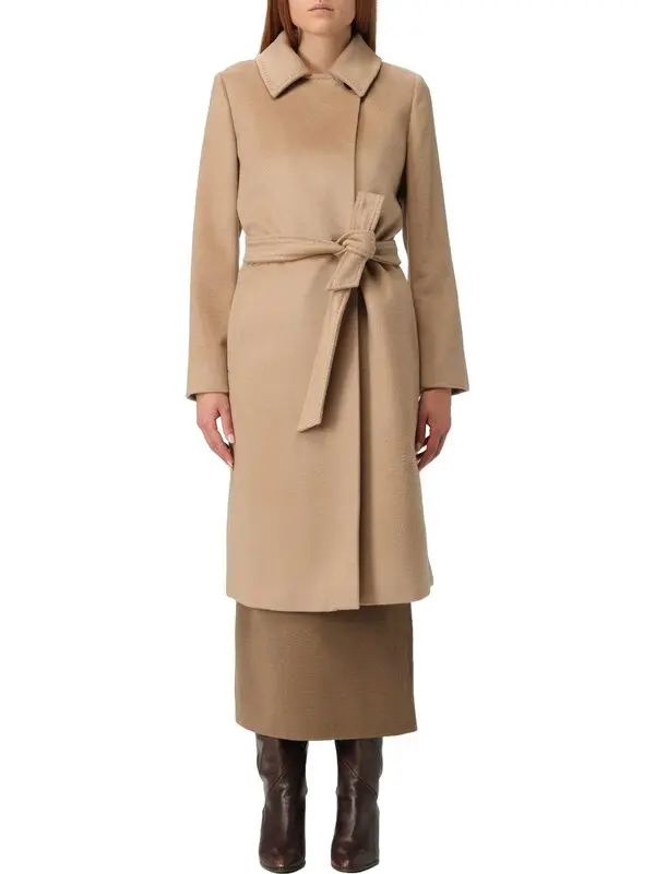Max Mara Coat In Camel Wool - Brown