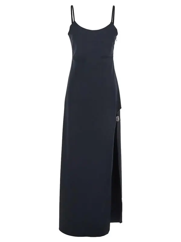 Coperni Long Dress With Side Logo Plaque - Multicolor