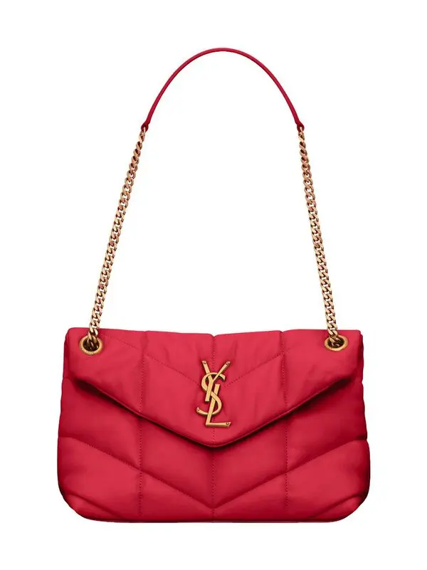 Saint Laurent Small Loulou Puffer Bag In Nappa Leather - Red