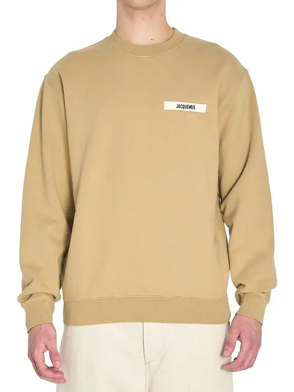 Jacquemus Embroidered Logo Crew Neck Sweatshirt - Cream
