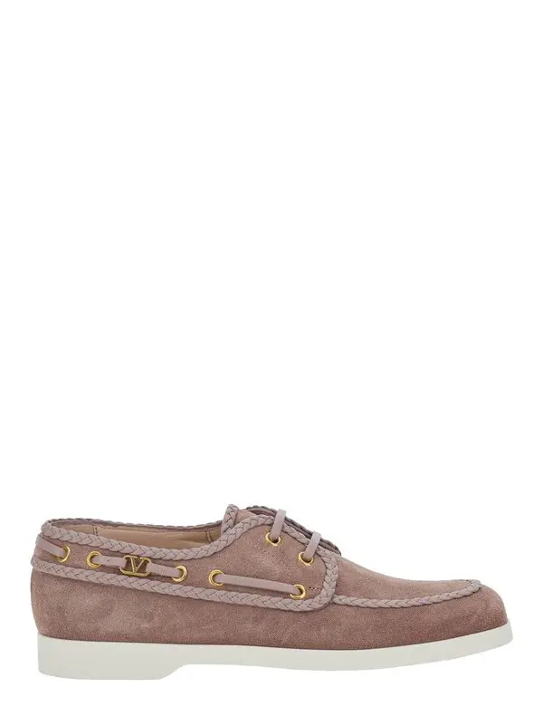 Valentino Garavani Suede Loafers With Decorative Laces - Multicolor