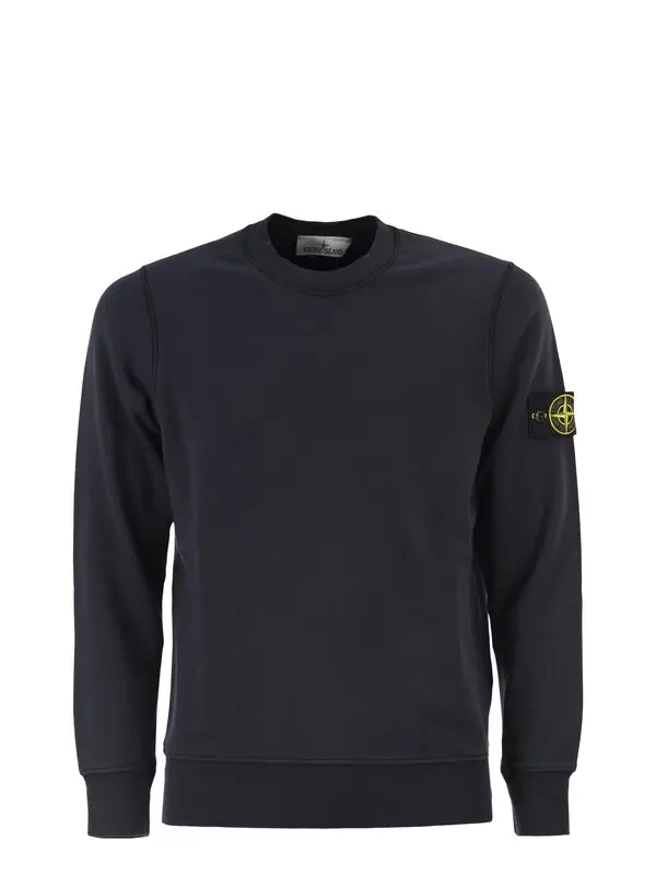 Stone Island Regular Fit Crew Neck Sweatshirt With Raglan Sleeves - Blue