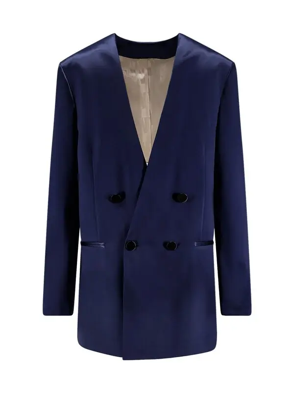 Alberta Ferretti Double-breasted Satin Blazer - Multicolor
