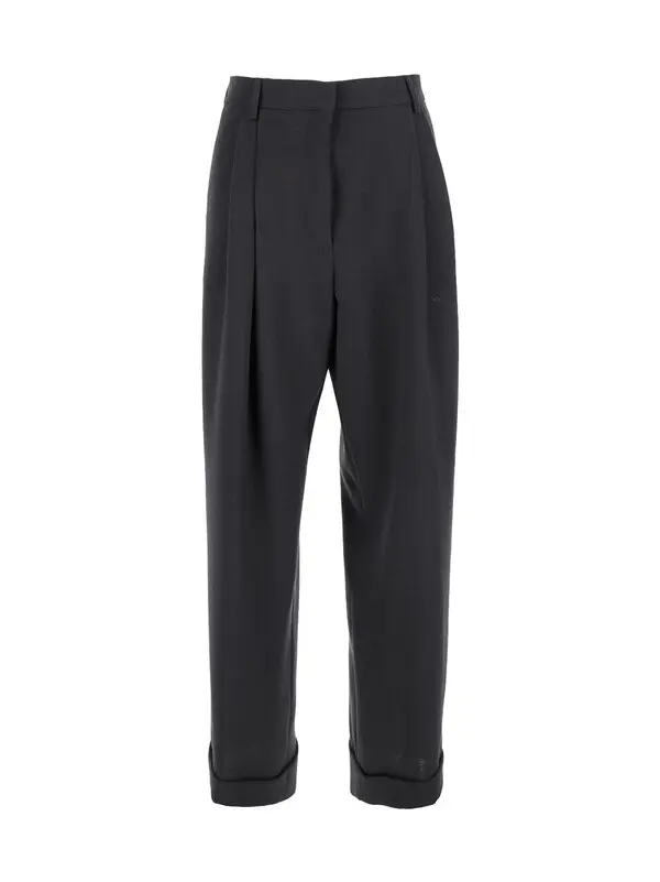 Dries Van Noten Wool Pants With Turn-up Hem - Multicolor