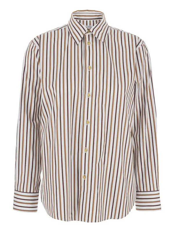 Bottega Veneta Classic Collar Striped Cotton Shirt - Multicolor