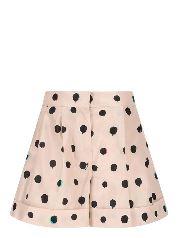 Fendi Silk Polka Dot Print Shorts - Multicolor