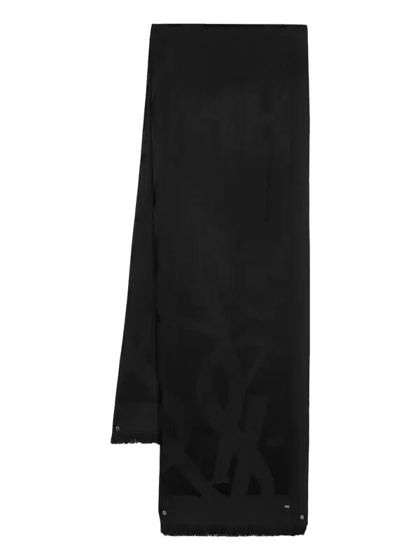 Saint Laurent Cassandre Wool Scarf - Black