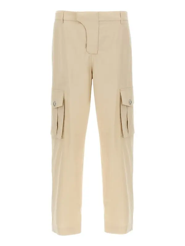 Balmain Cargo Pants With Metal Button Detail - Cream