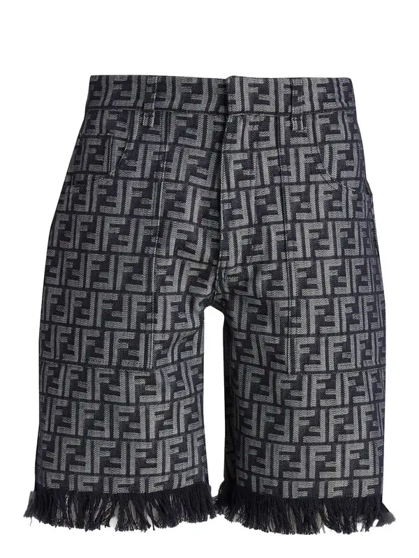 Fendi Monogrammed Fringed Shorts - Multicolor