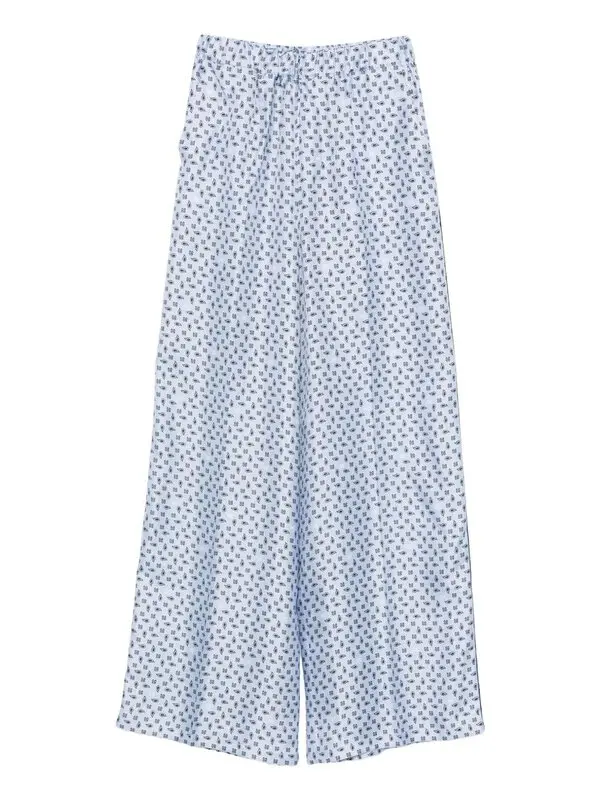 Max Mara Silk Printed Wide Leg Trousers - Multicolor