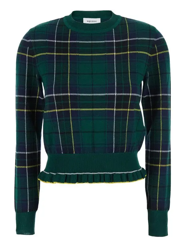 Alexander McQueen Wool Tartan Crew Neck Sweater - Multicolor