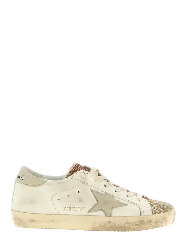 GOLDEN GOOSE Superstar Leather Sneakers With Crystal Embellishments - Multicolor