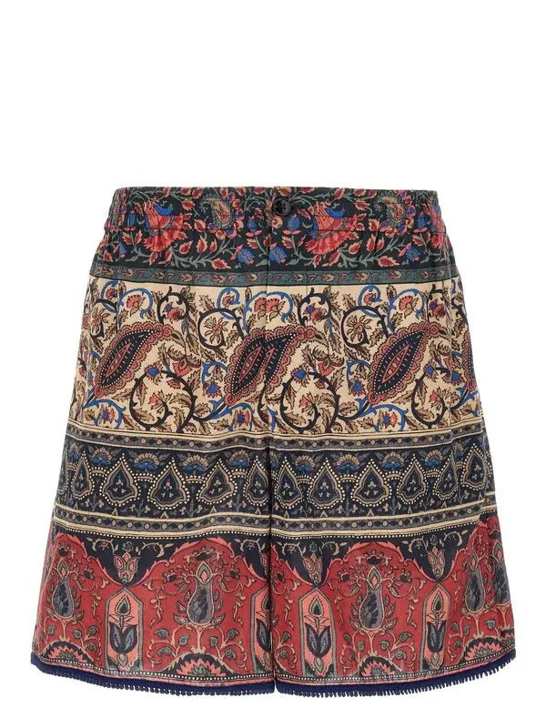 Valentino Garavani Voyage Imaginaire" Print Cotton Bermuda Shorts - Multicolor