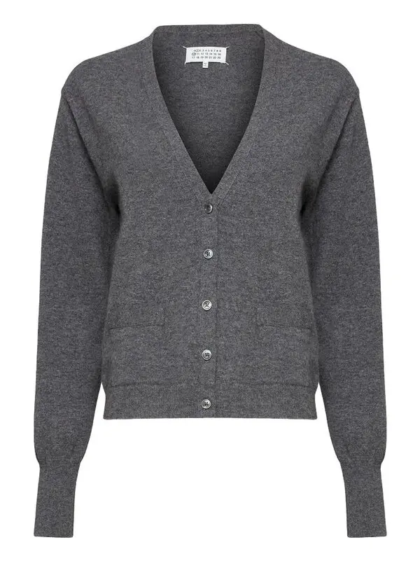 MAISON MARGIELA Grey V-neck Cardigan - Gray
