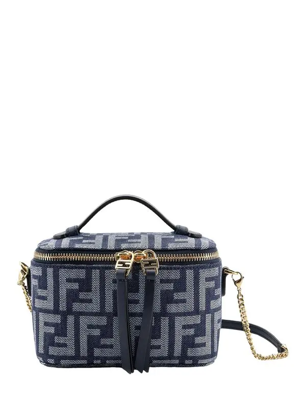 Fendi Denim-effect Ff Jacquard Minibag - Multicolor