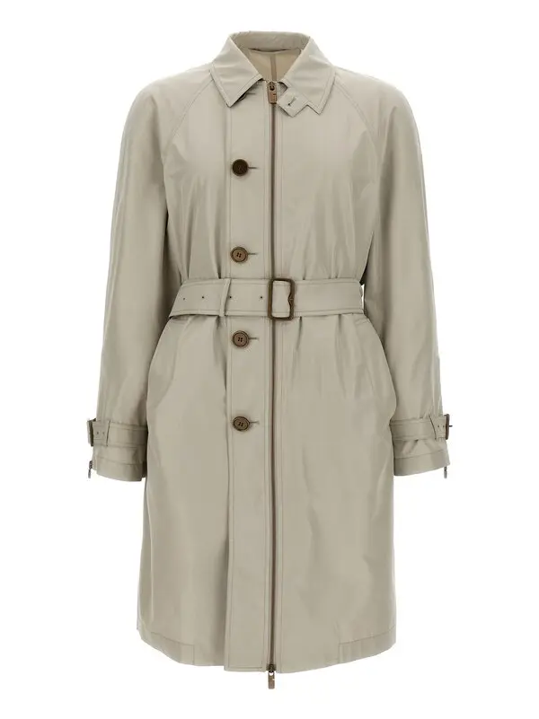 Burberry Mulberry Silk Car Coat - Gray