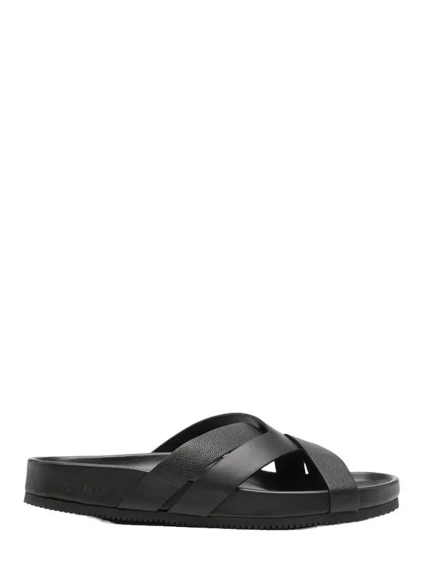 TOM FORD Leather Crossover Strap Sandals - Black