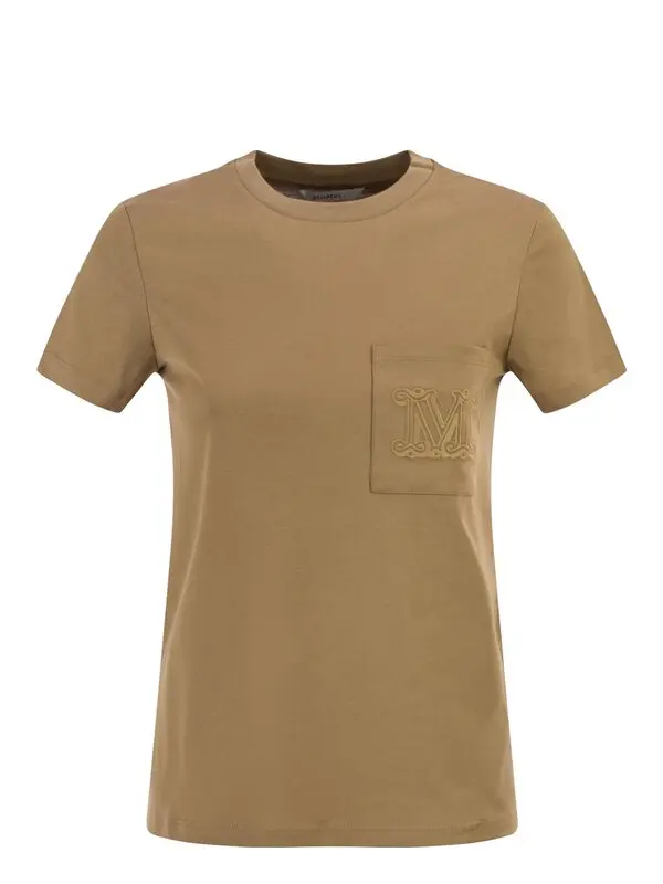 Max Mara Papaia Cotton Jersey T-shirt With Embroidered Monogram - Multicolor