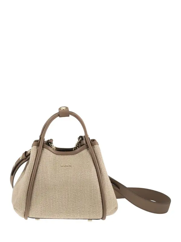 Max Mara Raffia-effect Marine Handbag - White