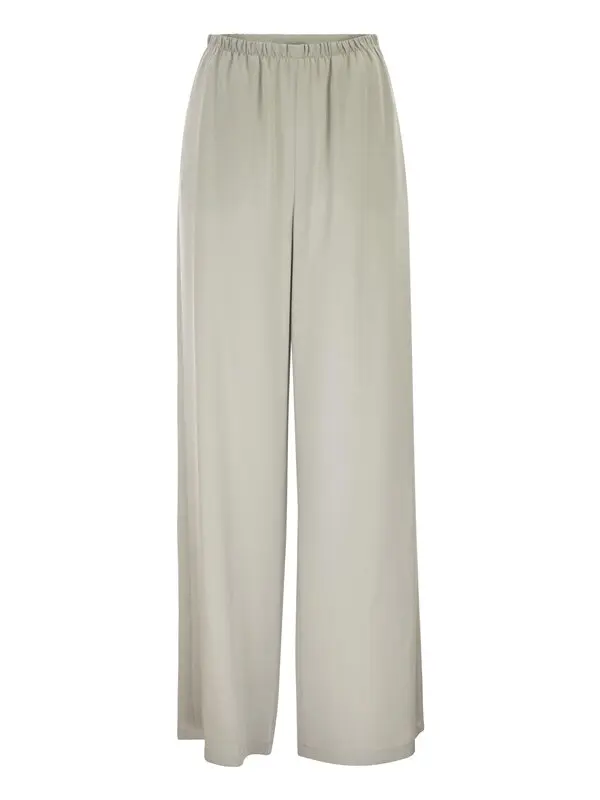 Max Mara Silk Crêpe De Chine Trousers - Green
